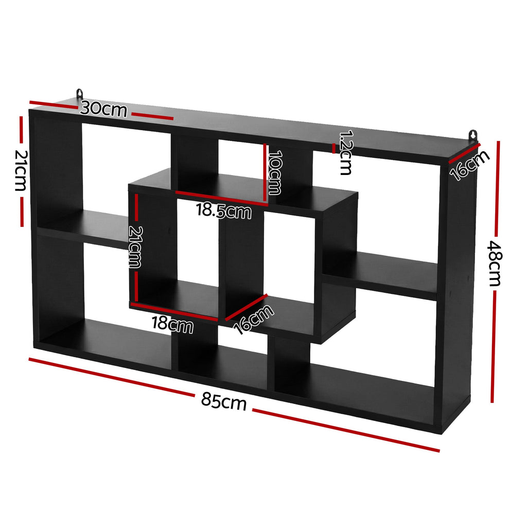 Floating Wall Shelves Bookshelf Black - Furniture > Living Room ...