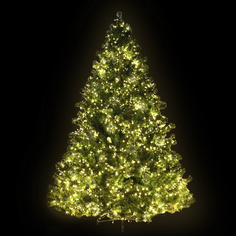 8FT / 2.4M Christmas Tree – 1436 Tips – Pre-lit 3190 Warm White LED Lights (8 Modes)
