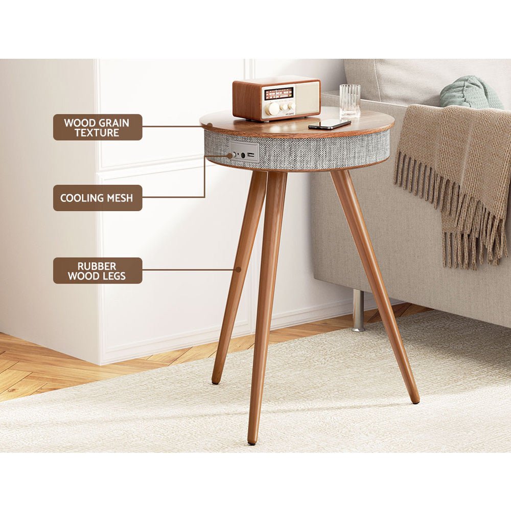 Smart Coffee Side Table Wireless Charging Bluetooth Speaker